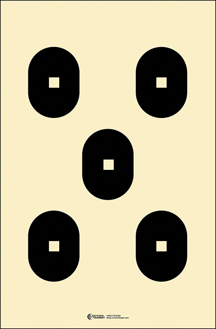 Action Target : 5 Bull's-Eye Target w/ Square Centers