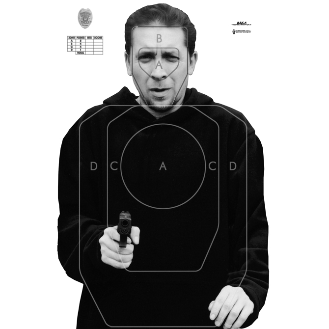 Anchorage AK PD Photo Target - Black & White IPSC