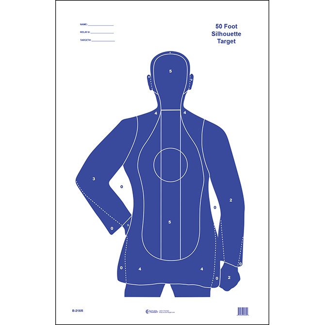 Law Enforcement Targets | Action Target : B-21X Reduced Target (Blue)