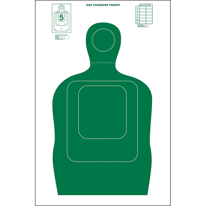 US DOE TQ-15 Cardboard Silhouette Target with Head Circle
