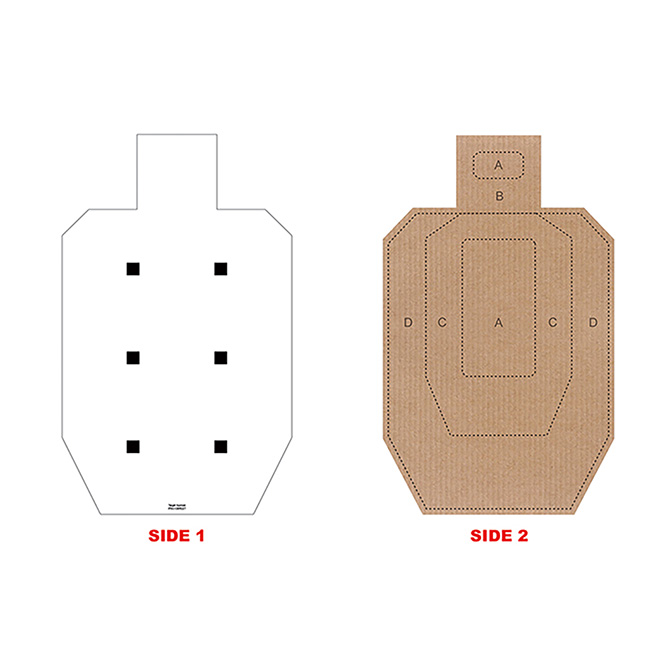 Action Target : 2 Sided Modified IPSC/USPSA Cardboard Torso Target