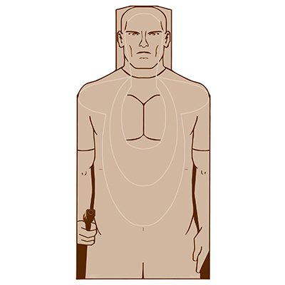 Action Target : US Marine Corps Qualification Program Pistol Target (Brown)